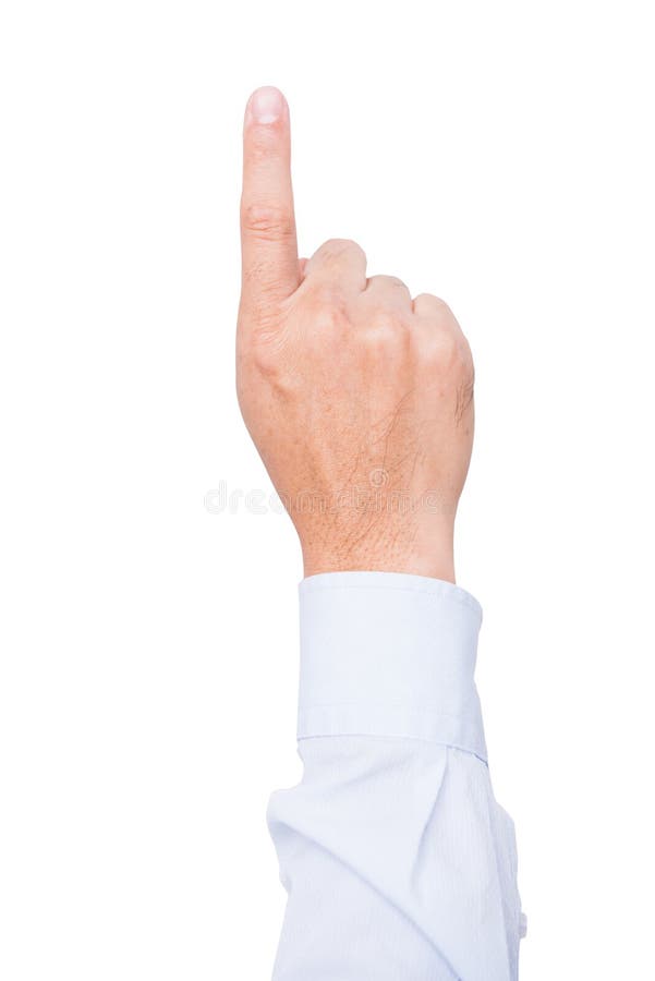 Business Man Hand with the Index Finger Pointing Up Stock Photo - Image ...