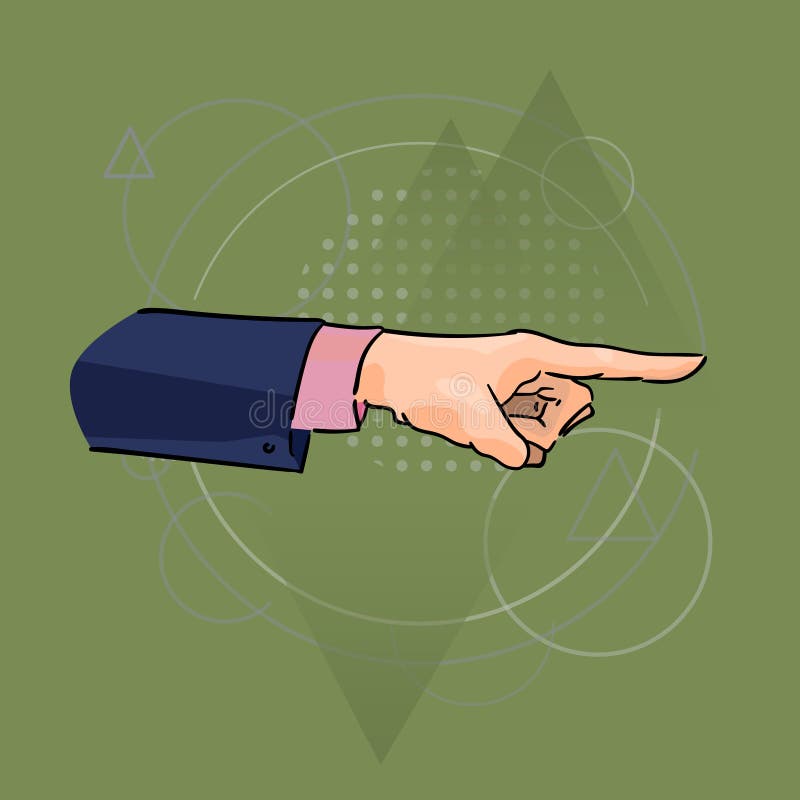 Business Man Hand Point Finger Over Triangle Geometric Background Stock ...