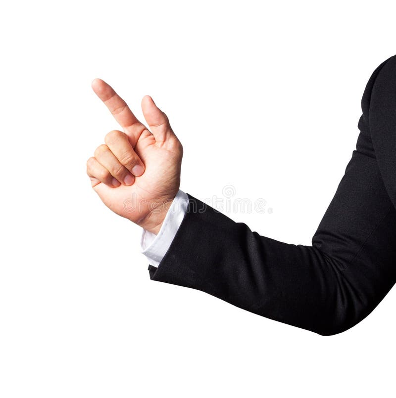 Business Man Hand Pointing Finger Isolated Stock Image - Image of ...