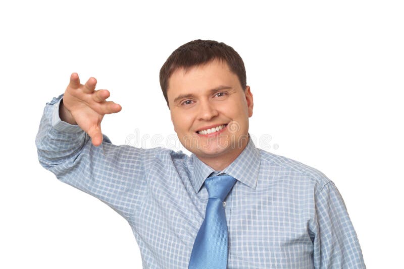 Business Man with Hand Raised His Hand Stock Photo - Image of hand ...