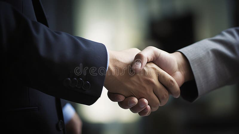 Business Man Hand Shake for Deal Generative Ai Stock Image - Image of ...