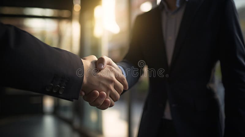 Business Man Hand Shake for Deal Generative Ai Stock Image - Image of ...