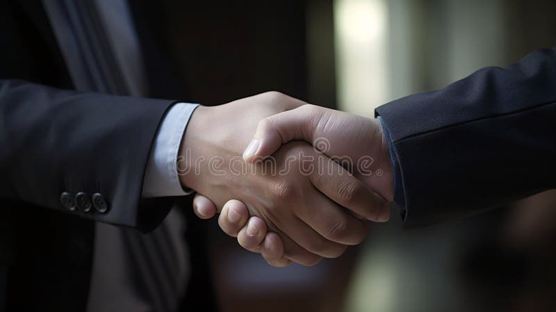 Business Man Hand Shake for Deal Generative Ai Stock Photo - Image of ...