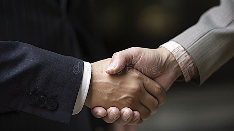 Business Man Hand Shake for Deal Generative Ai Stock Photo - Image of ...