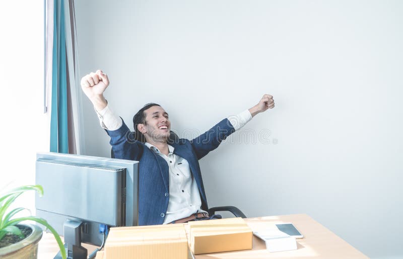 Business Man Hand Up for Success Concept Stock Photo - Image of office ...
