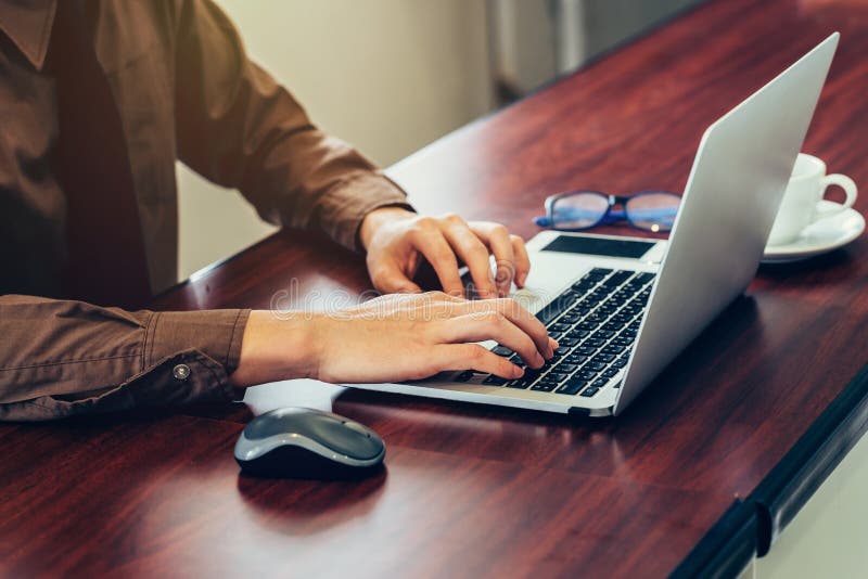 Online Learning Course Concept. Student Using Computer Laptop with ...