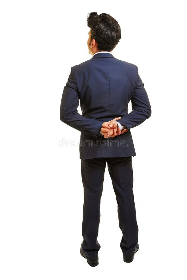 Business Man with Hands Behind His Back Stock Photo - Image of vision ...