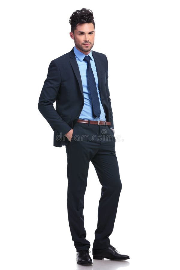 Business Man with Hands in Pockets Smiling Stock Photo - Image of ...
