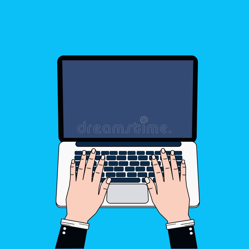 Man Hands Typing Laptop Stock Illustrations – 1,381 Man Hands Typing ...
