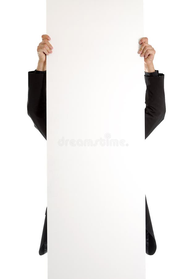 Business Man Hanging Up an Ad Space Stock Photo - Image of space ...