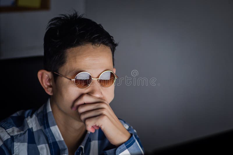 Business Man Having Serious and Contemplative after Viewing the Summary ... Business Man Having Serious and Contemplative after Viewing the Summary ...