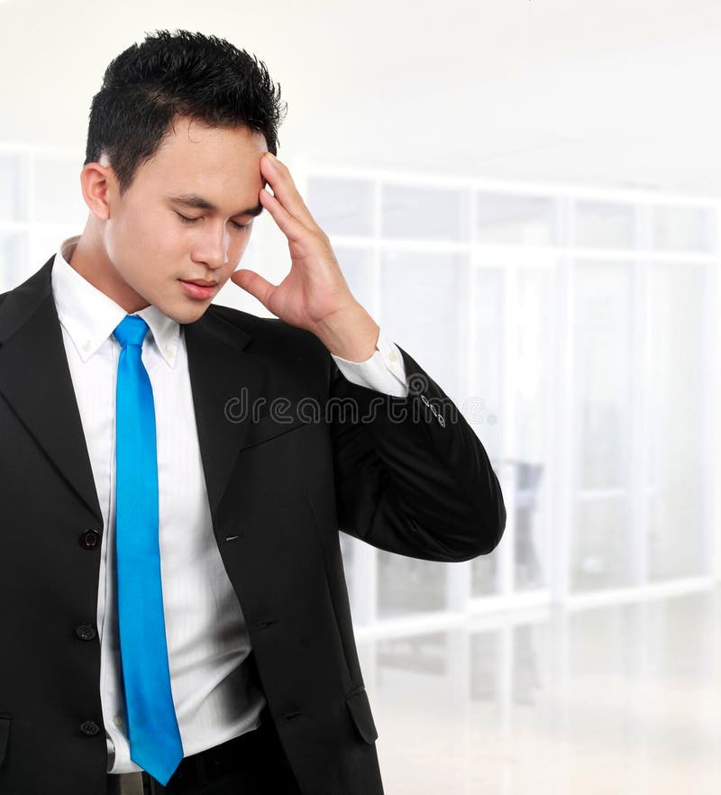 Business man having stress stock image. Image of single - 23642979