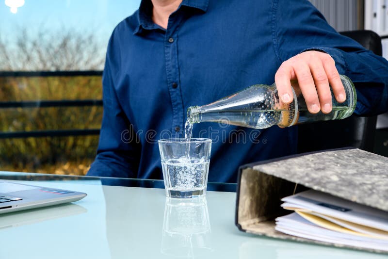 Business Man Drinking Water Stock Photo - Image of people, office ...