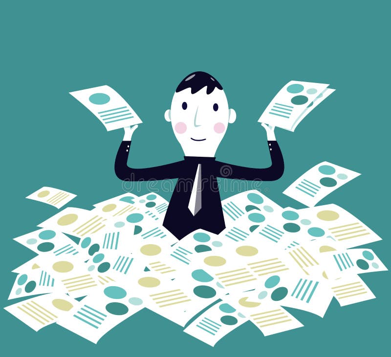 Business Man and His Document. Job Done. Stock Vector - Illustration of ...