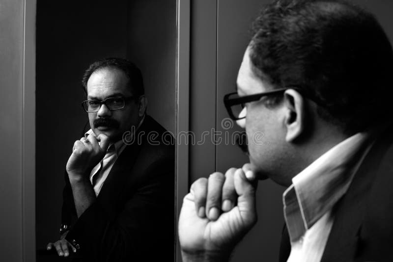Business Man and His Reflection Stock Image - Image of black, indian ...
