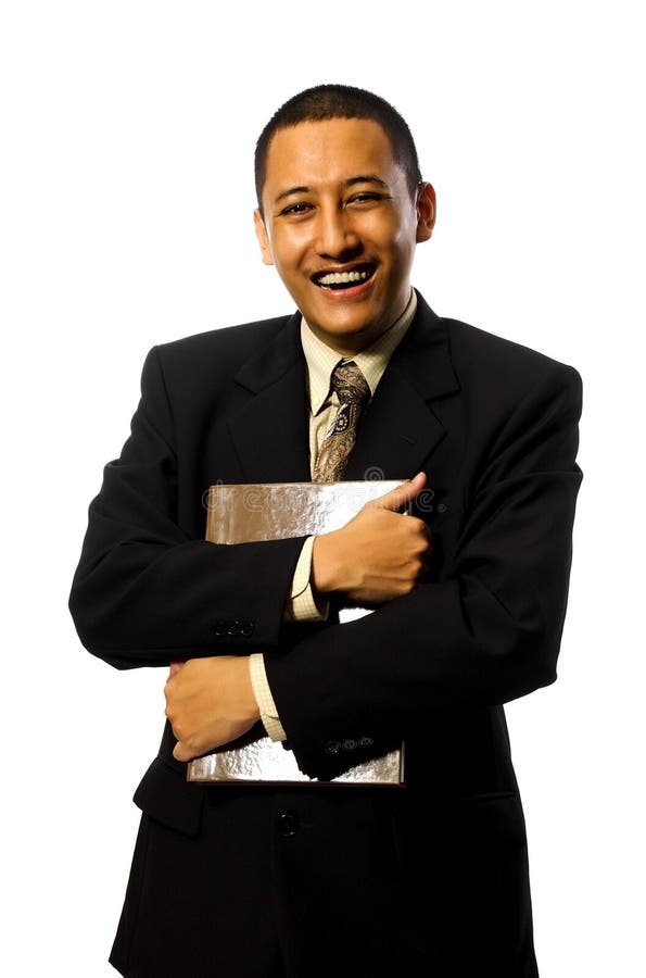 Business Man Hold Book stock photo. Image of portrait - 13400628