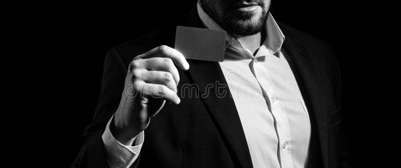 Business Man Hold a Credit Card, Close Up. Stock Photo - Image of ...