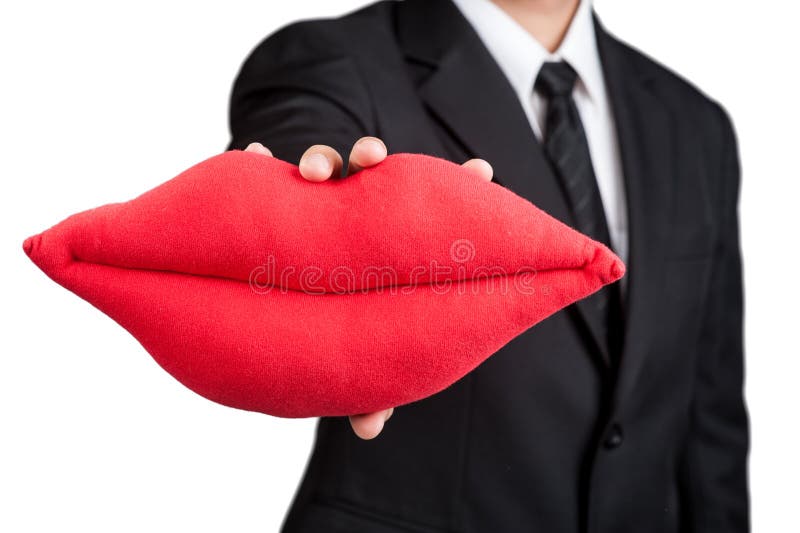 Business Man Hold Kiss Isolated Stock Image - Image of arms, adult ...