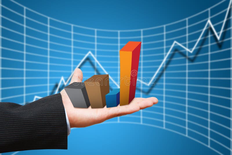 Business Man Hold Succeed Graph in the Hand Stock Photo - Image of rate ...