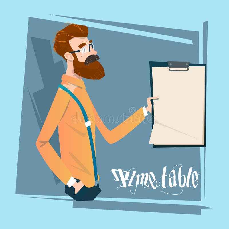 Business Man Hold Timetable Time Management Concept Stock Vector ...