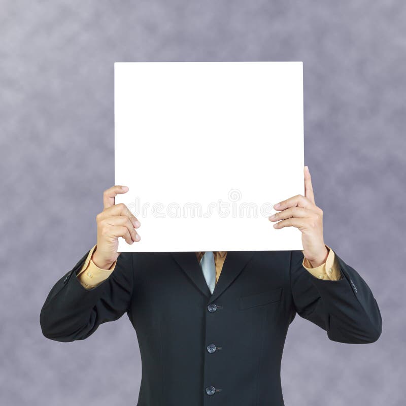 Business Man Holding Blank Sign Stock Image - Image of concept ...