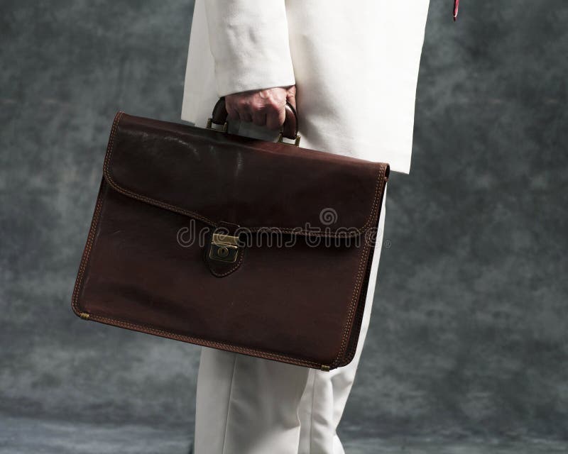 Business Man Holding Briefcase Stock Image - Image of corporate ...