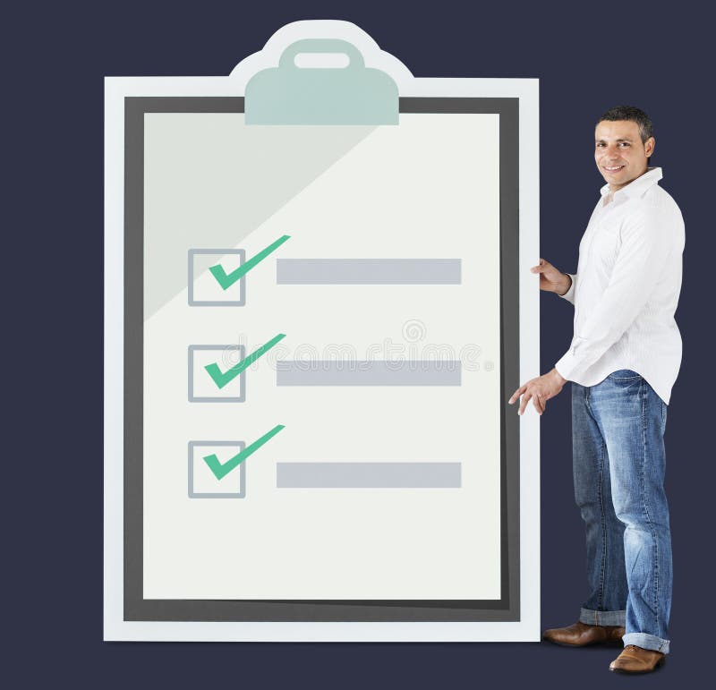 Business Man Holding a Check Board Stock Photo - Image of influenza ...