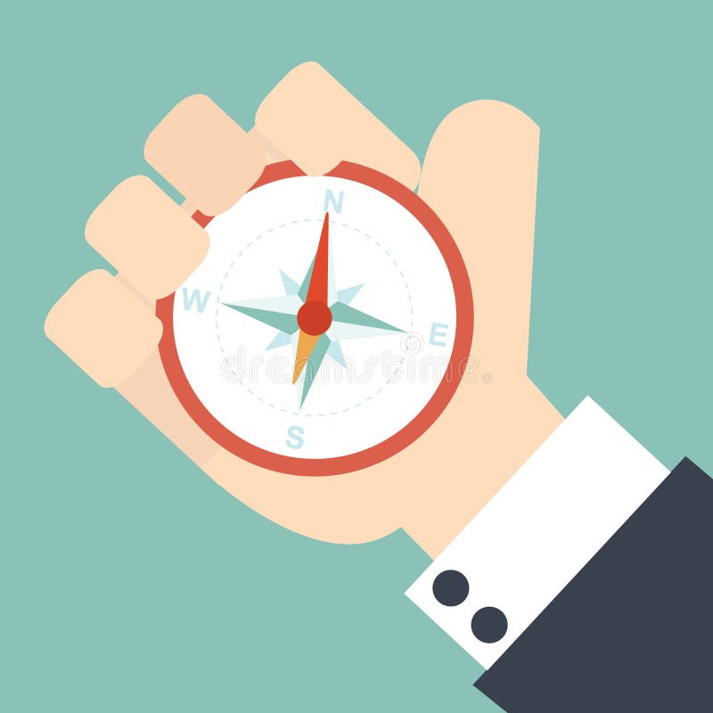 Business Man Holding Compass Stock Vector - Illustration of concept ...