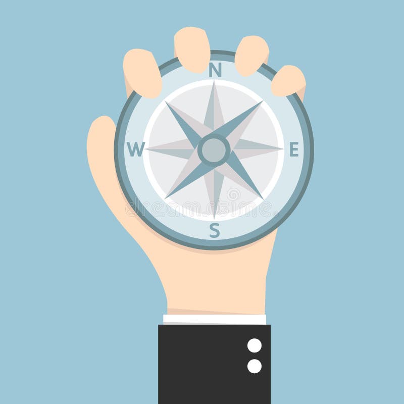 Hand Holding Compass Stock Illustrations – 253 Hand Holding Compass ...