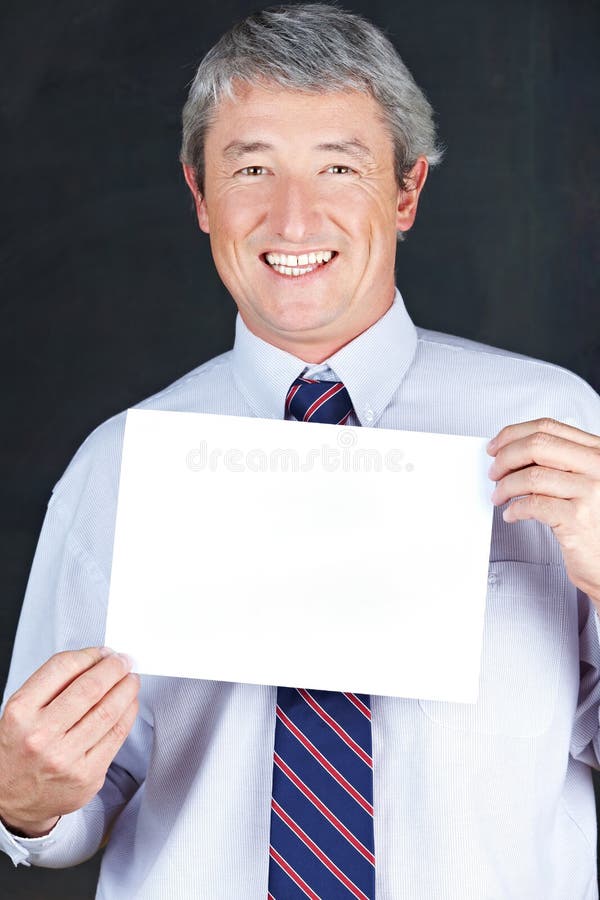 Business Man Holding Empty Sign Stock Photo - Image of advertisement ...