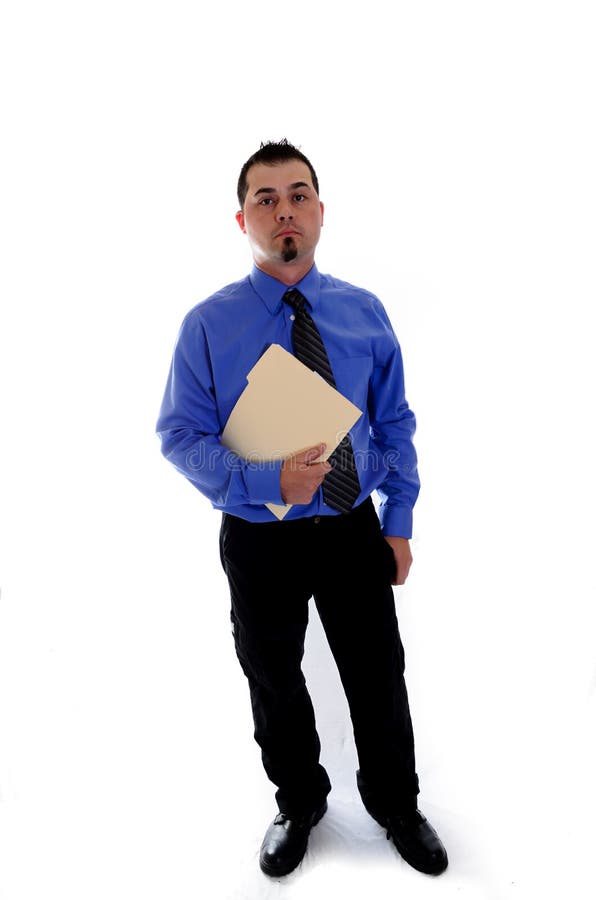 Business Man Holding File Folder Stock Image - Image of confidence ...