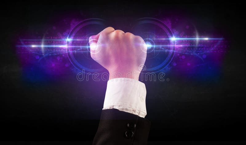 Business Man Holding Future Technology Data System Network Stock Image ...