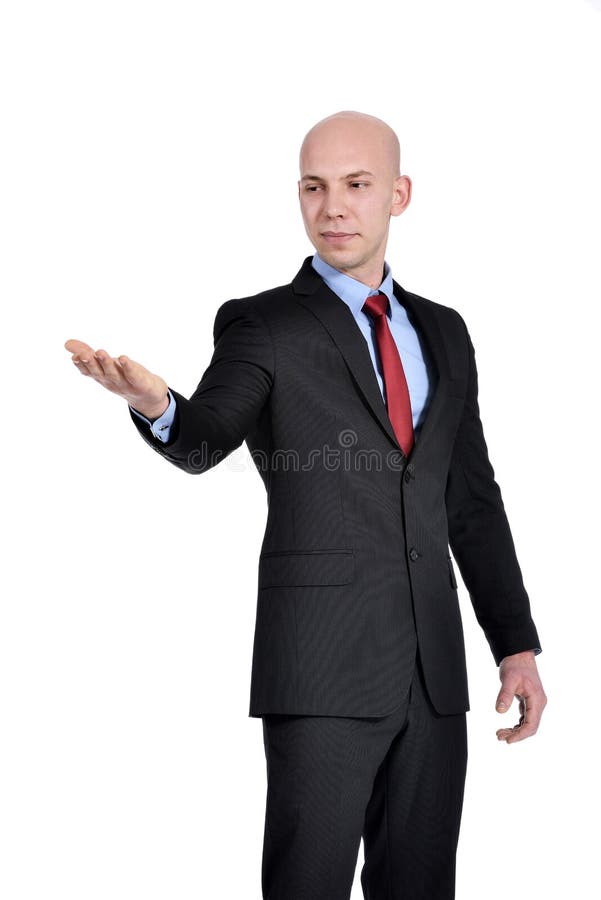 Business Man Holding Hand Out in a Welcome Gesture Stock Photo - Image ...