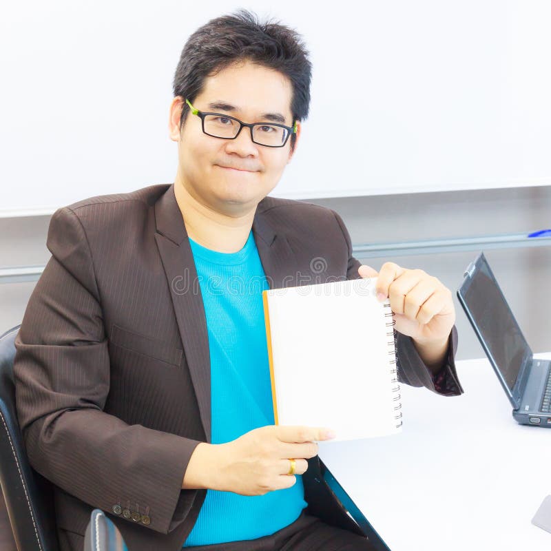 Business Man Holding Notebook Stock Image - Image of learning ...
