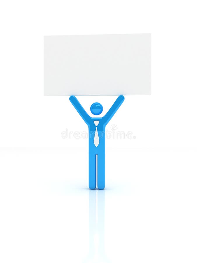 Business Man Holding Notice Board Stock Illustration - Illustration of ...