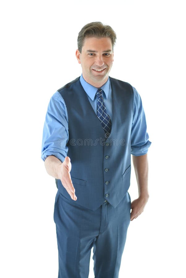 Business Man Holding Out Hand for a Hand Shake Stock Image - Image of ...