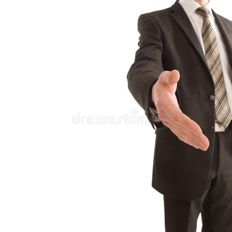 Business Man Holding Out His Hand with Copy Space Stock Image - Image ...