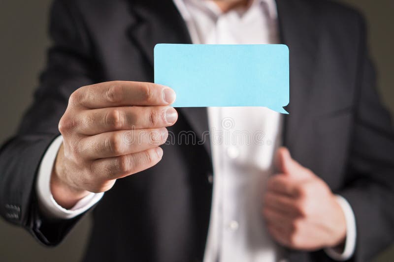Speech Bubble Business Card. Stock Image - Image of identification ...
