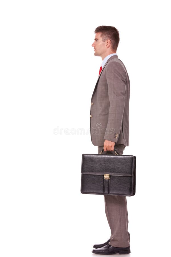 Business Man Holding Suitcase Stock Photo - Image of businessman ...