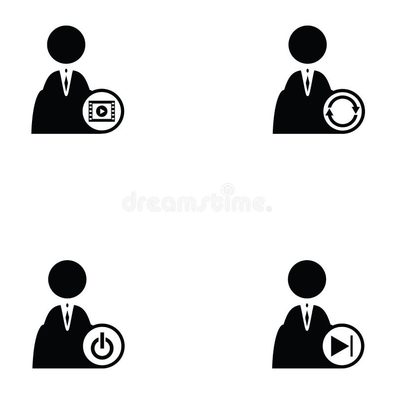 Business man icon set stock vector. Illustration of business - 107346393