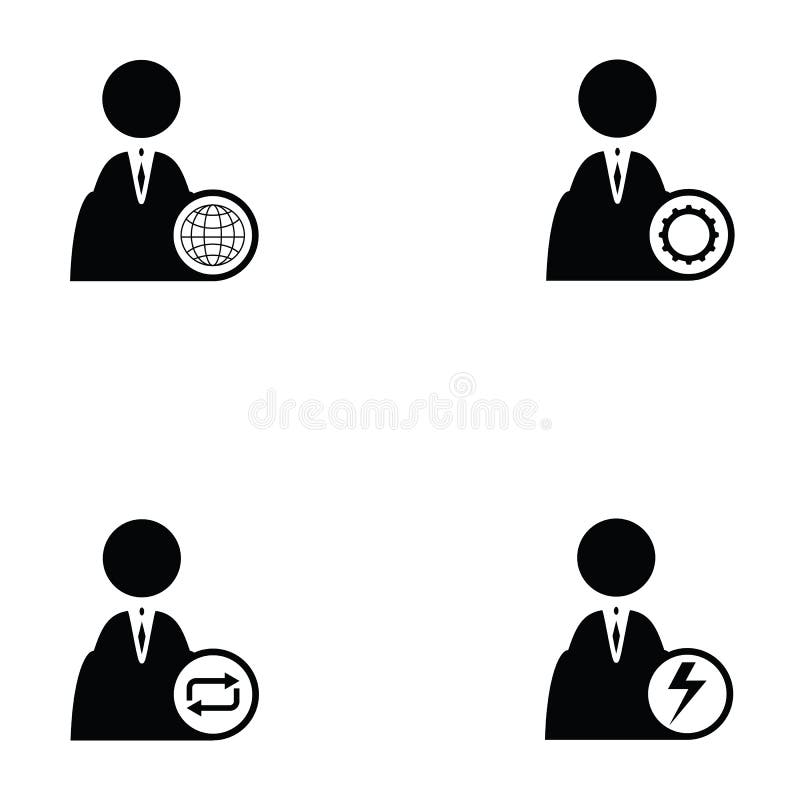 Business man icon set stock vector. Illustration of businessman - 107346617