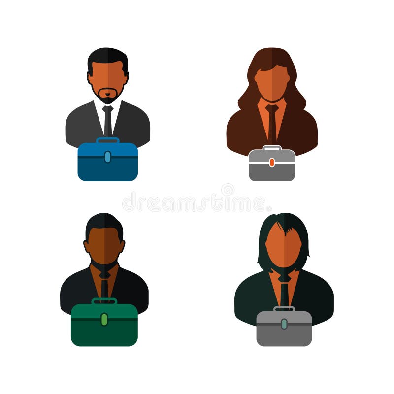 Business man Icon set. stock vector. Illustration of women - 160435212
