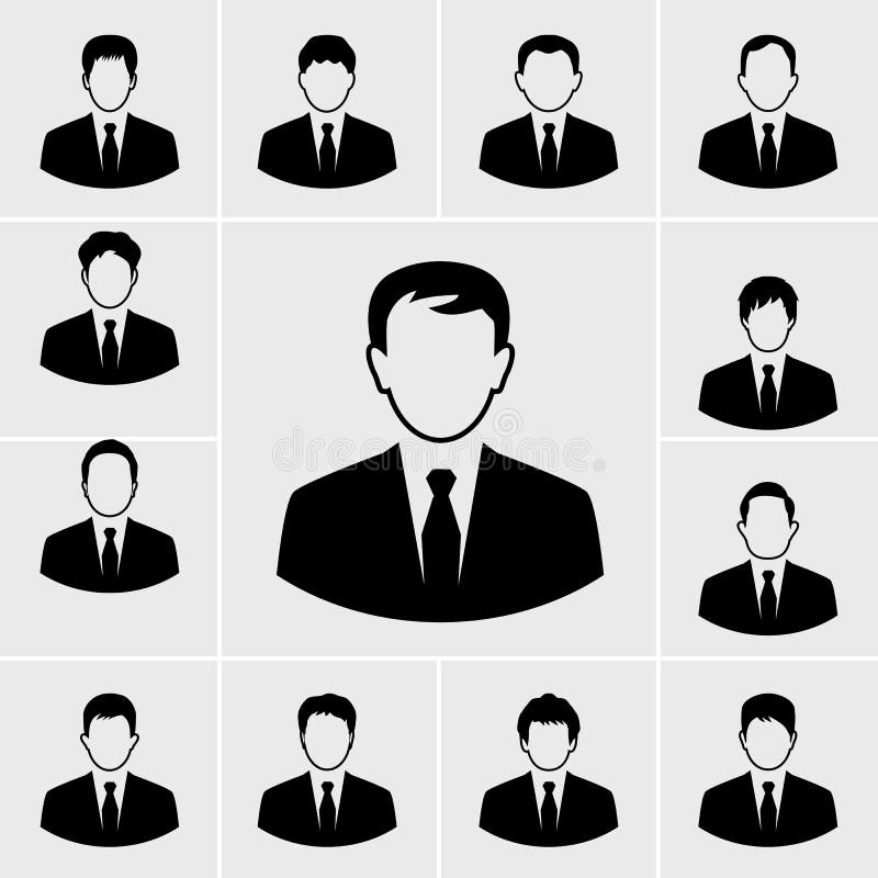 Business Man Icons Vector Set Stock Vector - Illustration of human ...