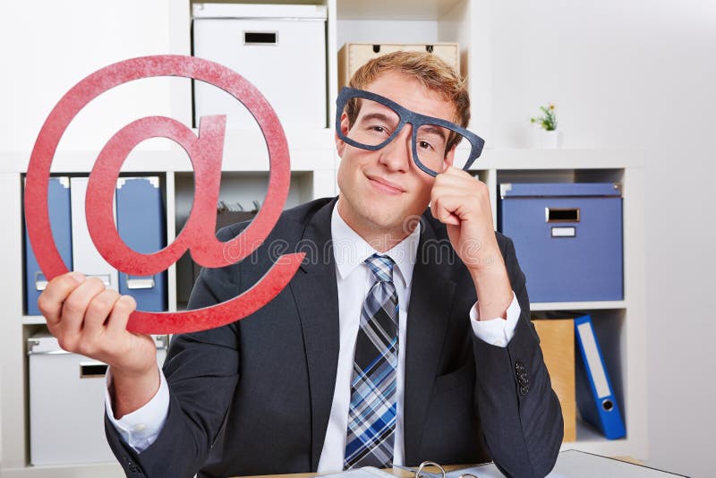 Business Man with Internet Sign Stock Image - Image of networking, hold ...