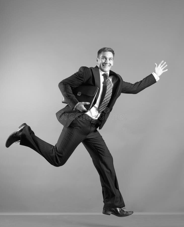 Business man jumping stock image. Image of fast, hurry - 5714999