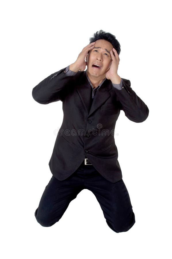 Business Man Kneel Posture Disappointed Stock Photo - Image of happy ...