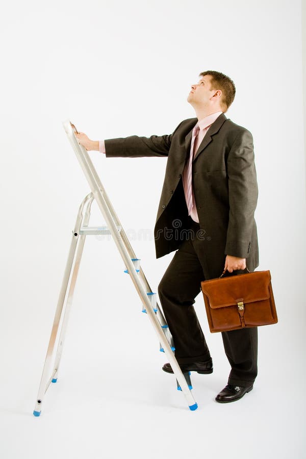 Businessman Climbing Ladder. Stock Photo - Image of reaching, male: 2046954
