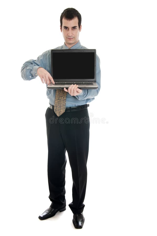 Business man with laptop stock photo. Image of businessman - 18593830