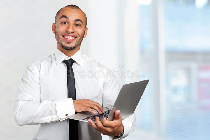 Business man with laptop stock photo. Image of fresh - 75837246