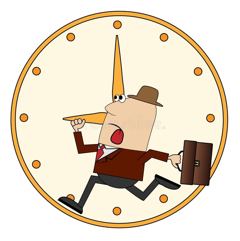 Business Man is Late for Work Stock Vector - Illustration of background ...